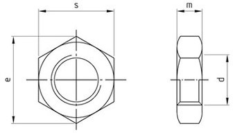 DIN 439 / ISO 4035 Lage zeskant moer M5 RVS-A4 (1000 st.) | JRV Products
