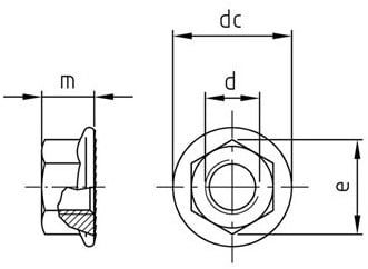 DIN 6923 / ISO 4161 Flensmoer met vertanding M8 RVS-A4 (100 st.) | JRV ...