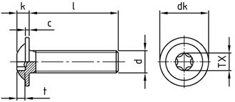 ISO 7380-2 Laagbolkopschroef torx met flens M2x12 TX6 RVS-A4 (1000 st ...