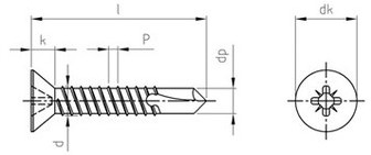 DIN 7504P-O Boorschroef 4,2x22 VK/KK RVS-A2 (1000 st.) | JRV Products