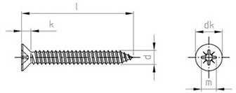 DIN 7982 / ISO 7050 Parker 5,5x13 VK/PH staal verzinkt (500 st.) | JRV ...