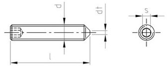 DIN 914 / ISO 4027 punt stelschroef M8x8 RVS-A2 (200 st.) | JRV Products