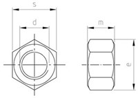 DIN 934 / ISO 4032 zeskant moer M24 verzinkt 8 (50 st.) | JRV Products