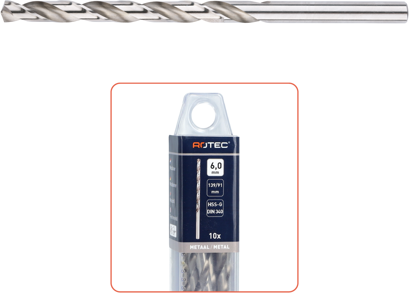 HSS-G spiraalboor, DIN 340, type N, ø6,0 (10 st.) | JRV Products