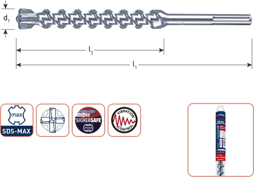 Hamerboor SDS-max Quattro-X ø32,0x800/920 (1 st.) | JRV Products