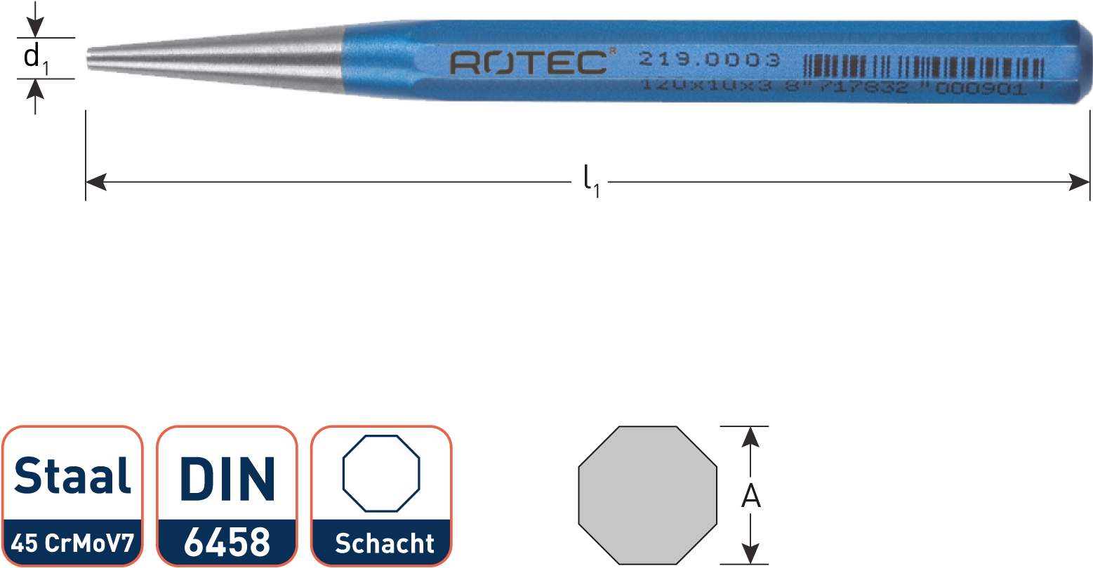 Doorslag, 8-kant, 2x120 (1 st.) | JRV Products