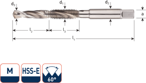 HSS-E Combi-boor/tap, M8 (1 st.) | JRV Products