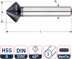 HSS Verzinkfrees Xtreme 90°, +NanoT, DIN 335C, ø10,4 [M5] (1 st.) | JRV ...