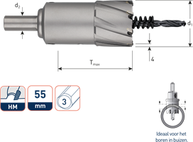 HM Gatfrees 'Heavy-Duty', Tmax=55, ø25,0 (1 st.) | JRV Products